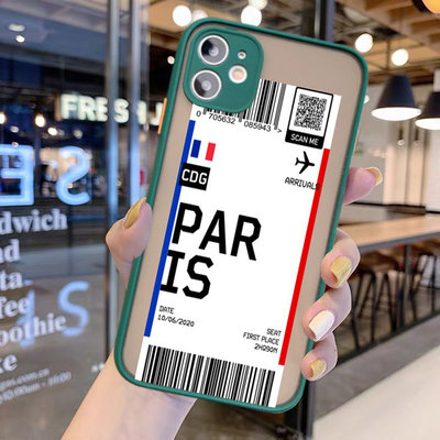 Hard Cell Phone Protective Covers Boarding Flight Ticket Letter Clear Matte