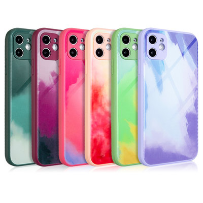 IPhone 12 Tempered Glass Cell Phone Protective Covers Water Color