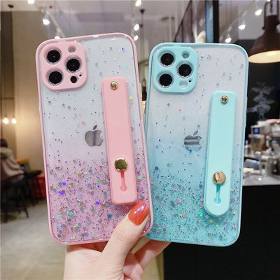 Wrist Strap Glitter Star Camera Protector Case For IPhone 12 Pro Max