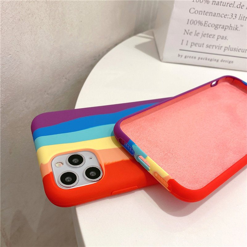 Rainbow Cell Phone Protective Covers For IPhone 12 Pro Max 11 7 8 Plus Mini XS MAX XR Gradient Color